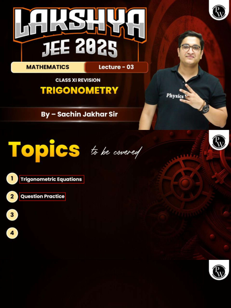 Trigonometry 03 - Class Notes - Lakshya JEE 2025 | PDF