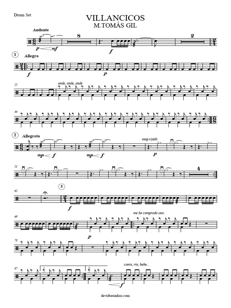 Villancicos Manolo Per - Drum Set | PDF