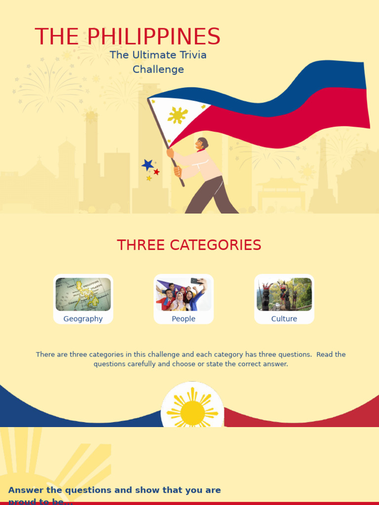 The Philippines Trivia Challenge Presentation in Cream and White ...