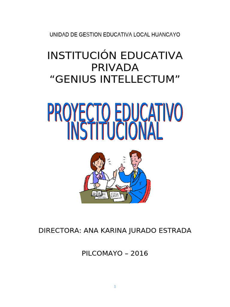Proyecto Educativo Institucional | PDF | Plan de estudios | Aprendizaje