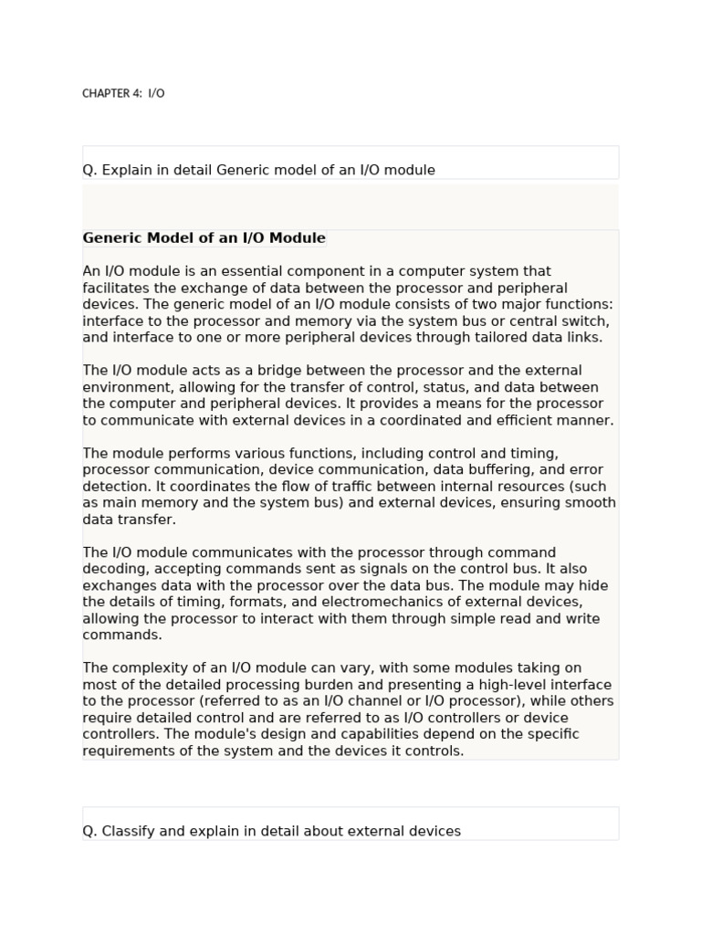 Chapter 4 Coa | PDF | Input/Output | Central Processing Unit