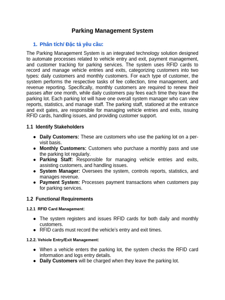 Group2 - Parking Management System | PDF | Parking Lot | Subscription ...