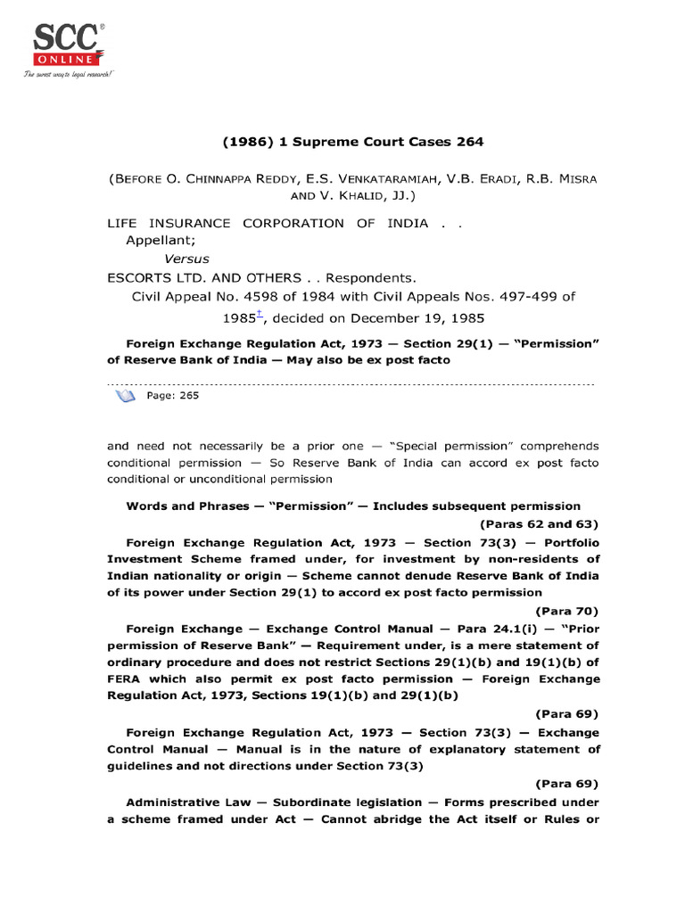 Lic v Escorts | PDF | Government Related Organizations | Social ...