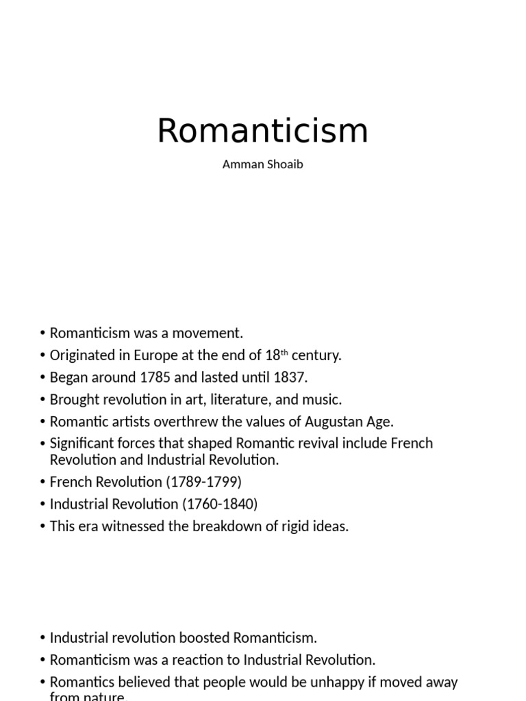 Overview of Romanticism Movement | PDF