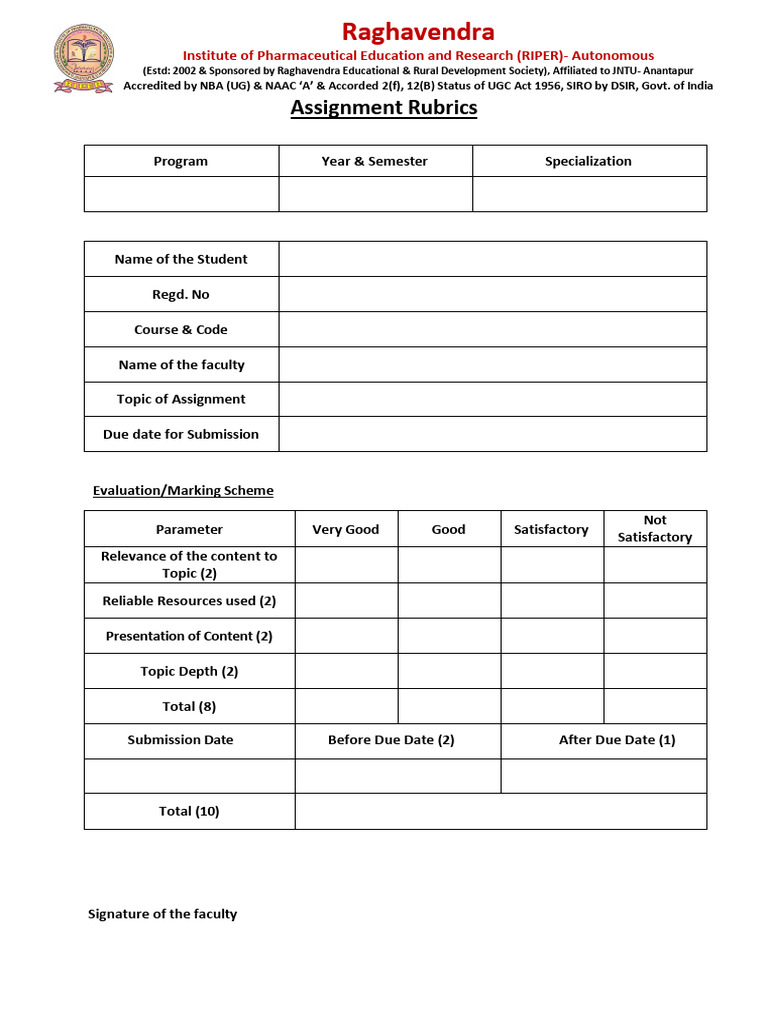 Assignment Rubrics-New | PDF
