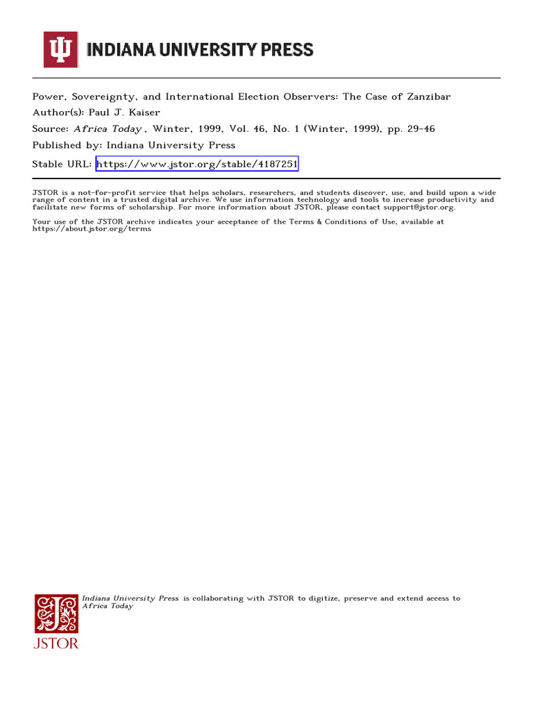 Kaiser | PDF | Tanzania | Political Science