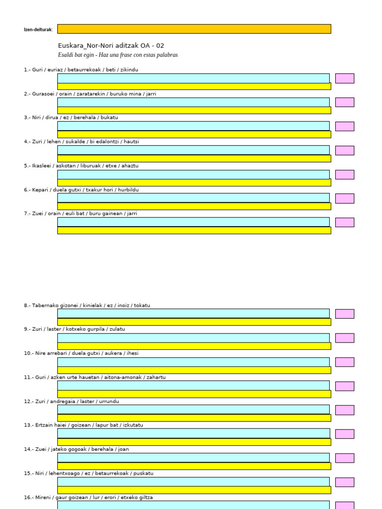 Azt Nor-Nori Aditzak Oa 021 | PDF