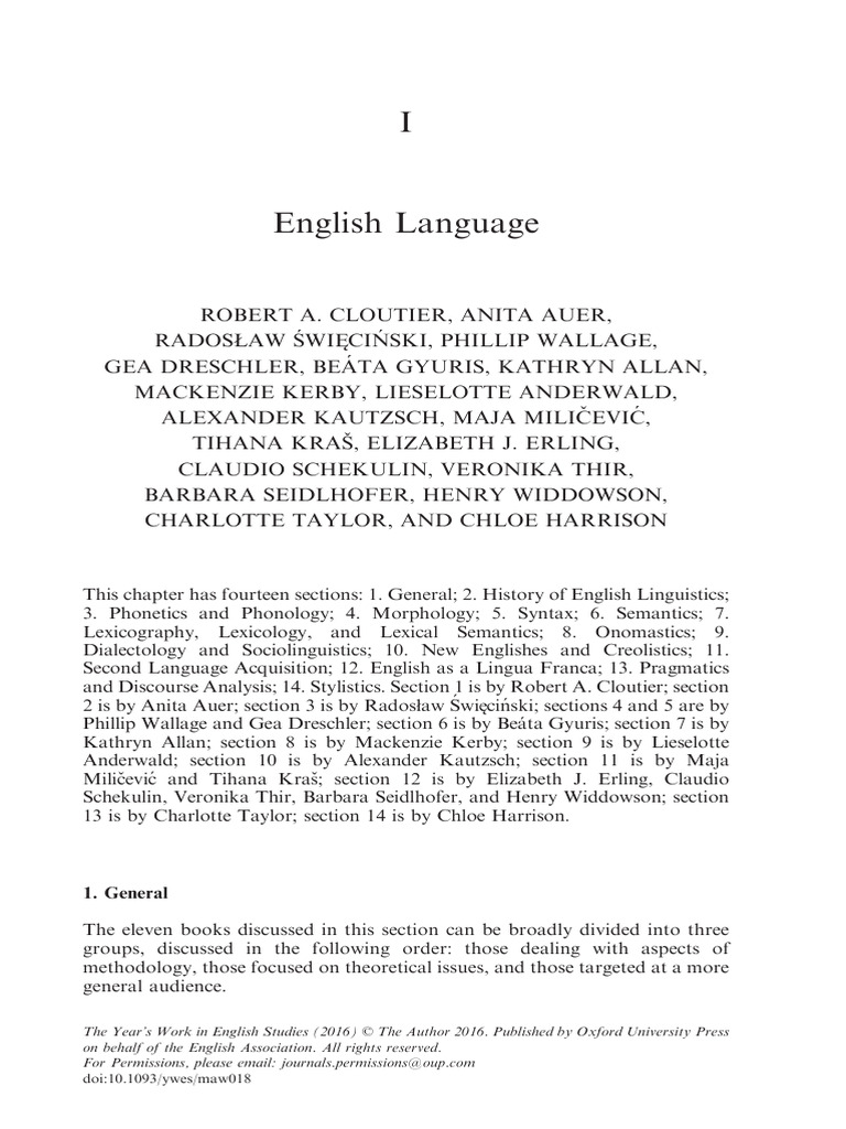 I English Language Section 12 English As | PDF | Linguistics | Vowel