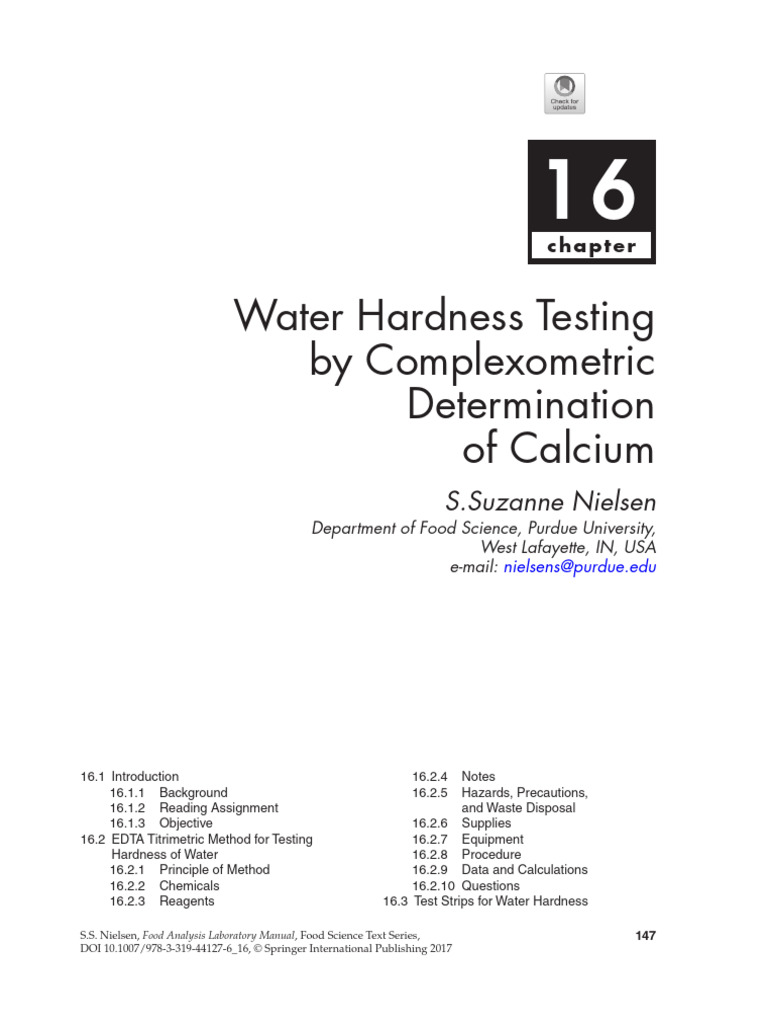 Water Hardness Testing | PDF | Titration | Chemistry