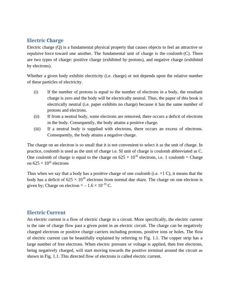 Electrical Engineering Basic | PDF | Electric Charge | Electric Current