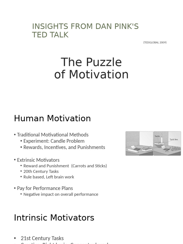 Puzzle of Motivation-Dan Pink | PDF