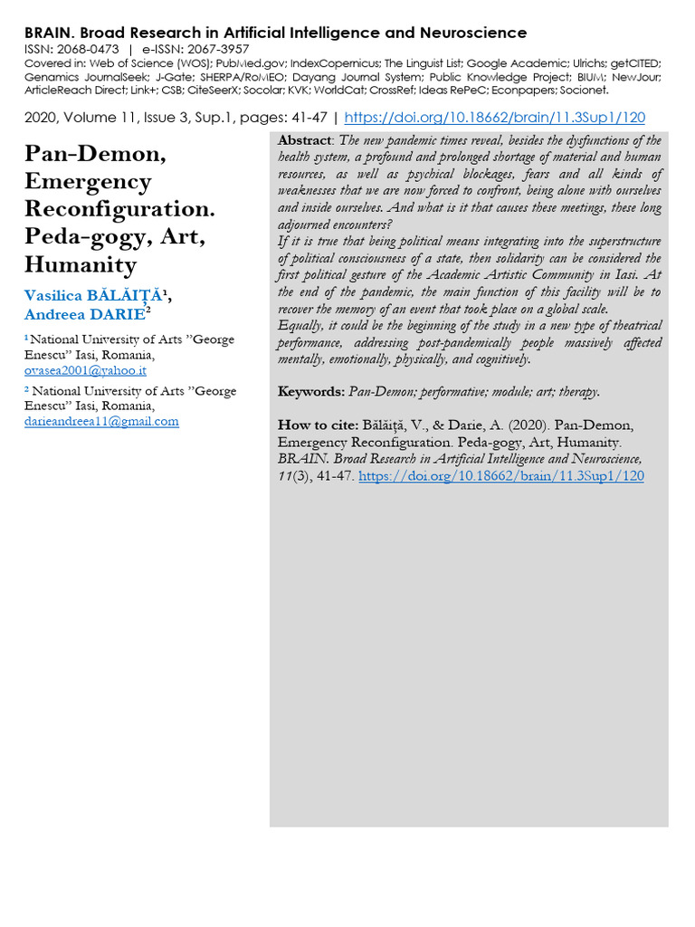 Pan demon un gest politic- SEMNIFICAȚII POLITICE ȘI ESTETICE ALE ARTEI ...