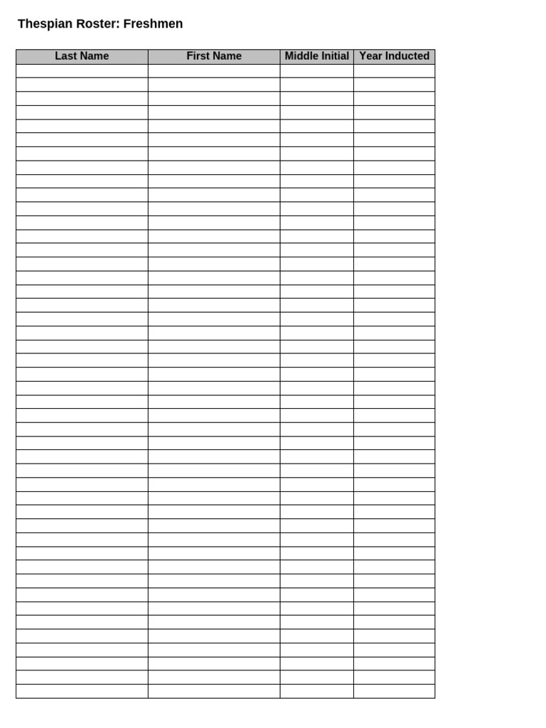 Thespian Roster Template | PDF