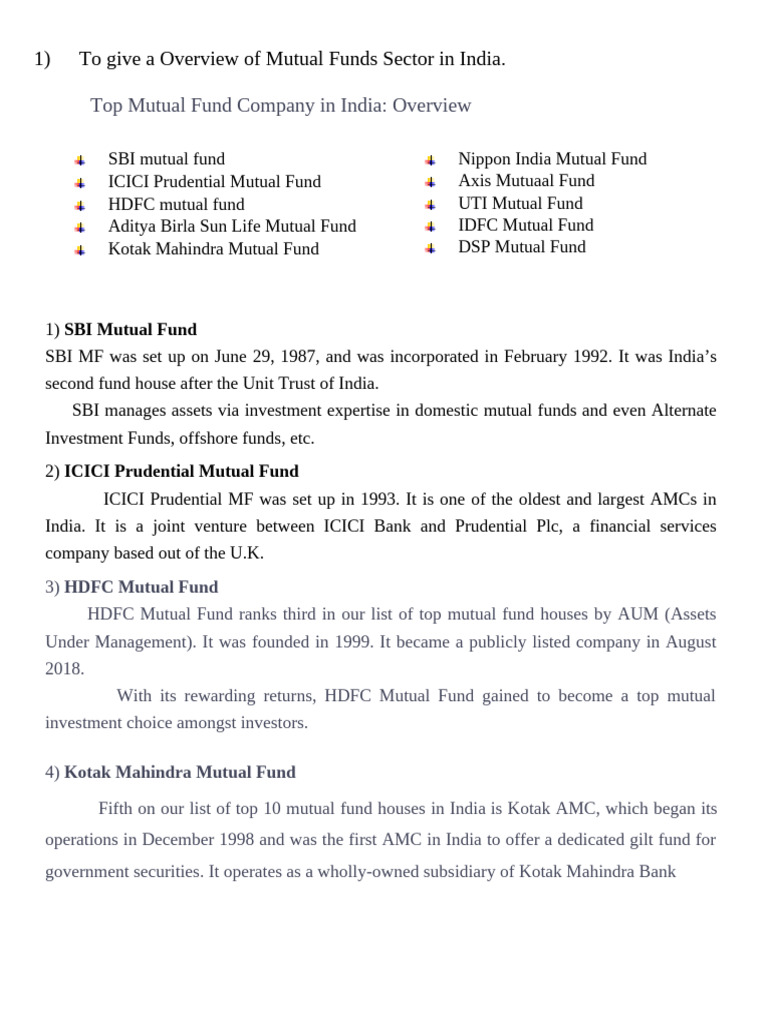 To Give A Overview of Mutual Funds Sector in India | PDF | Debt ...