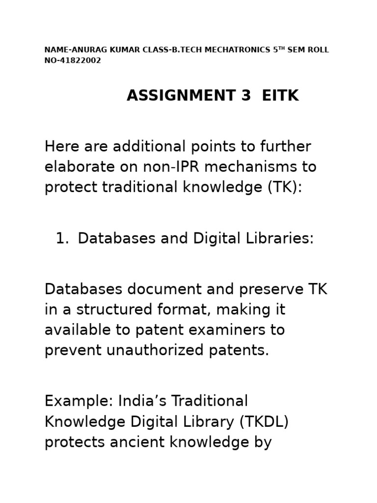 EITK ASSIGNMENT 3[1] ANURAG KUMAR | PDF | Traditional Knowledge