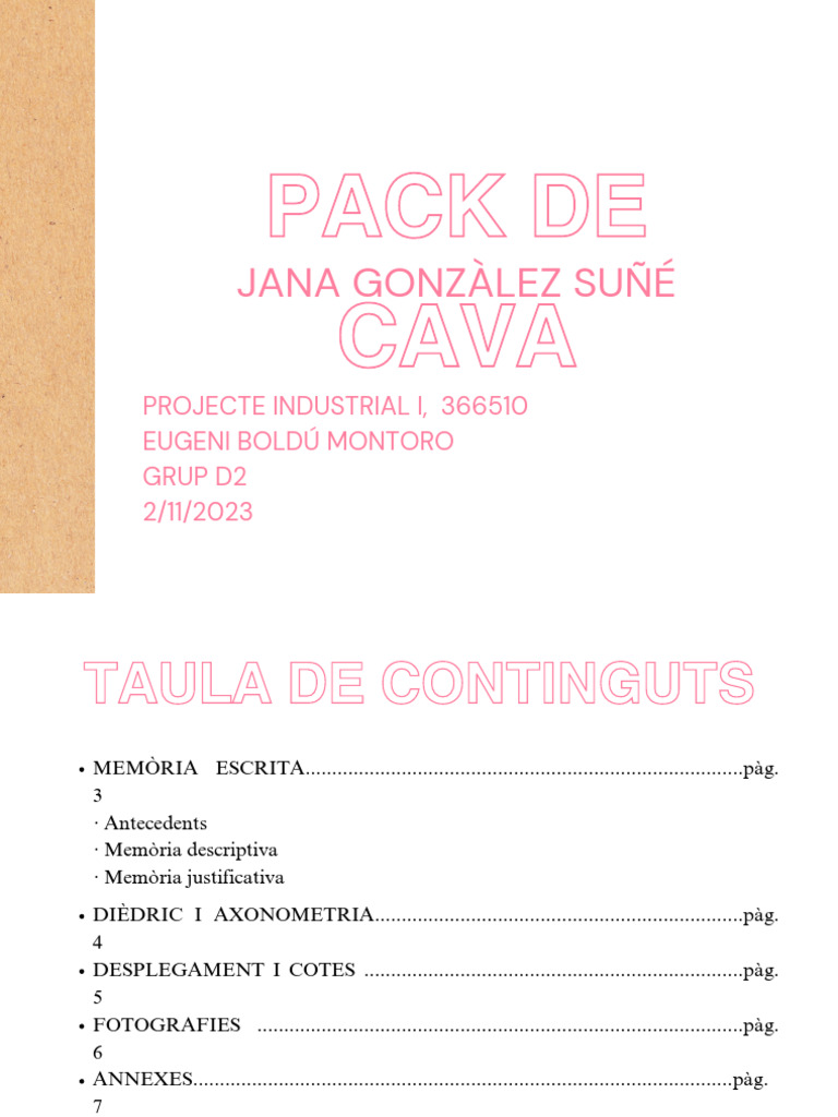 Gonzàlez Jana D2 Pack Cava | PDF