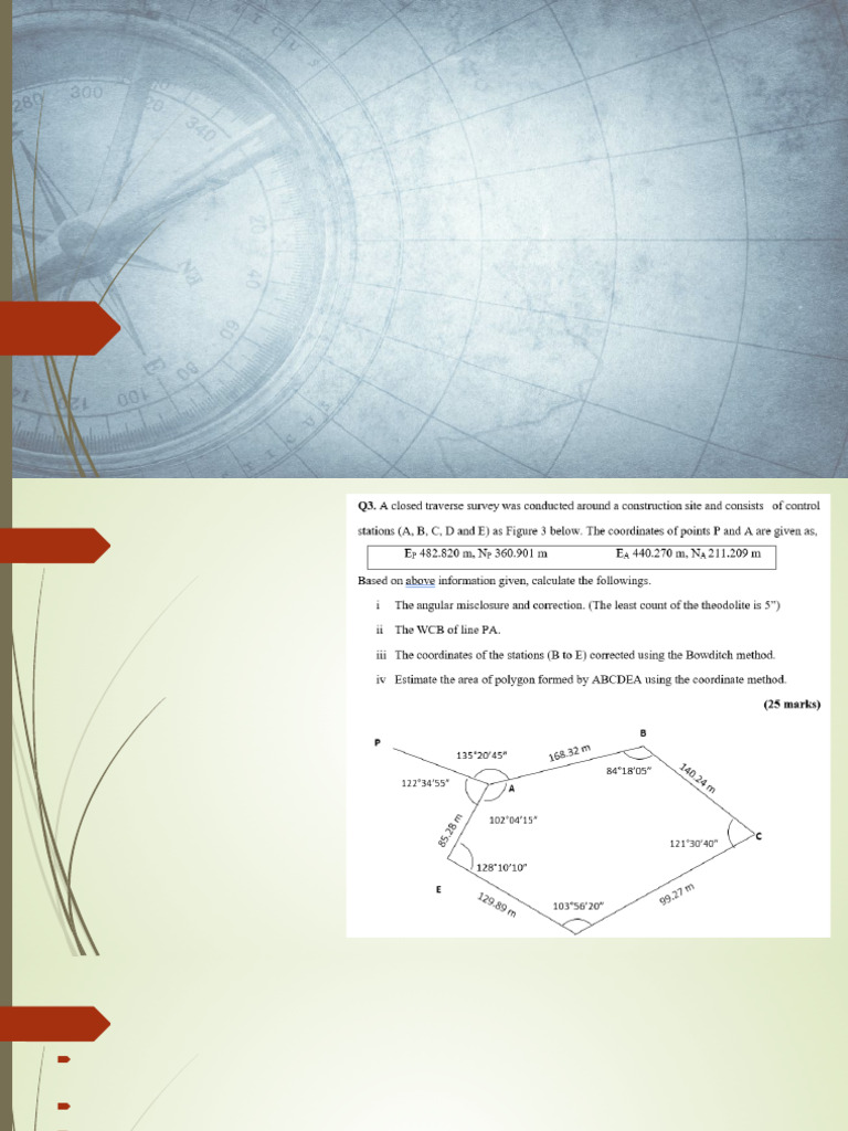 Topic 5 - Part 1 - Traverse and WCB | PDF | Surveying | Accuracy And ...
