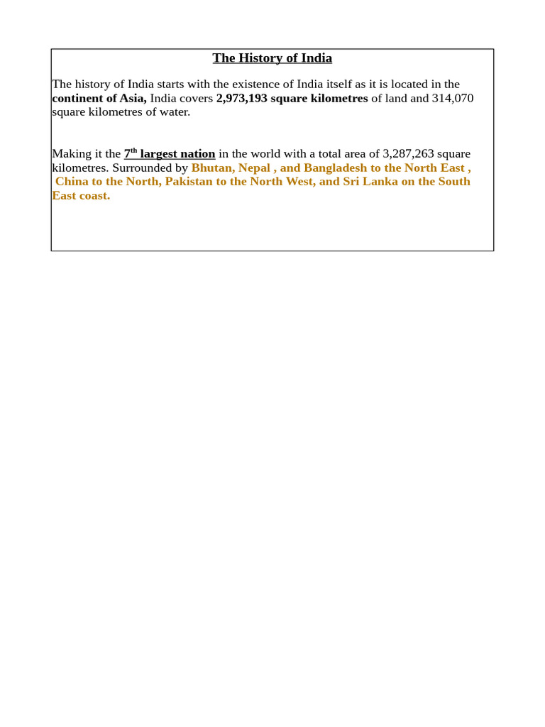 History of India: Geography & Neighbors | PDF