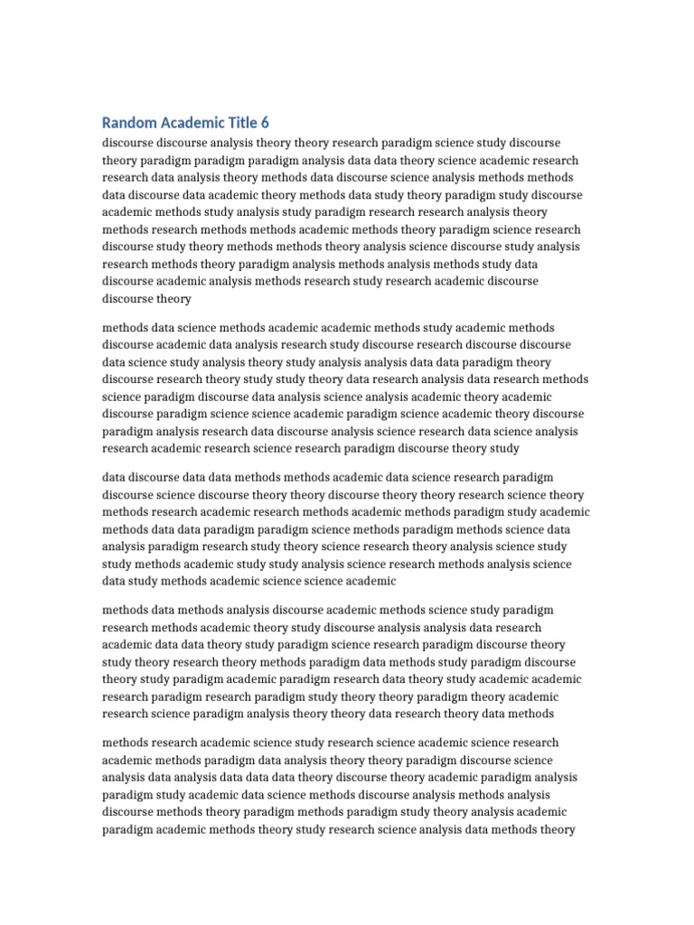 random_academic_document_6 | PDF | Science | Data Science