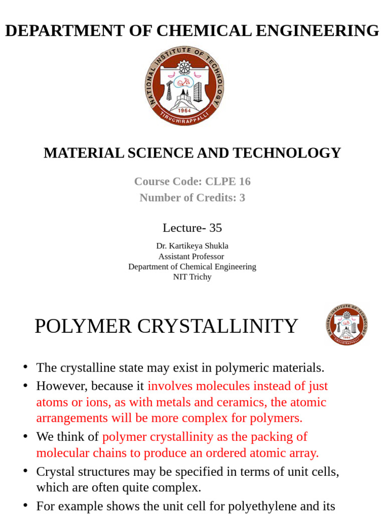 Lec-35 | PDF | Polymers | Materials Science
