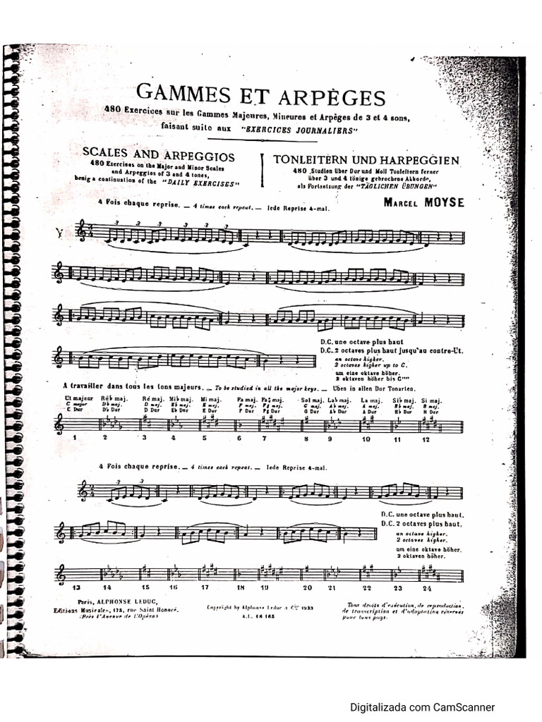 Marcel Moyse 480 Gammes Et Arpèges by | PDF