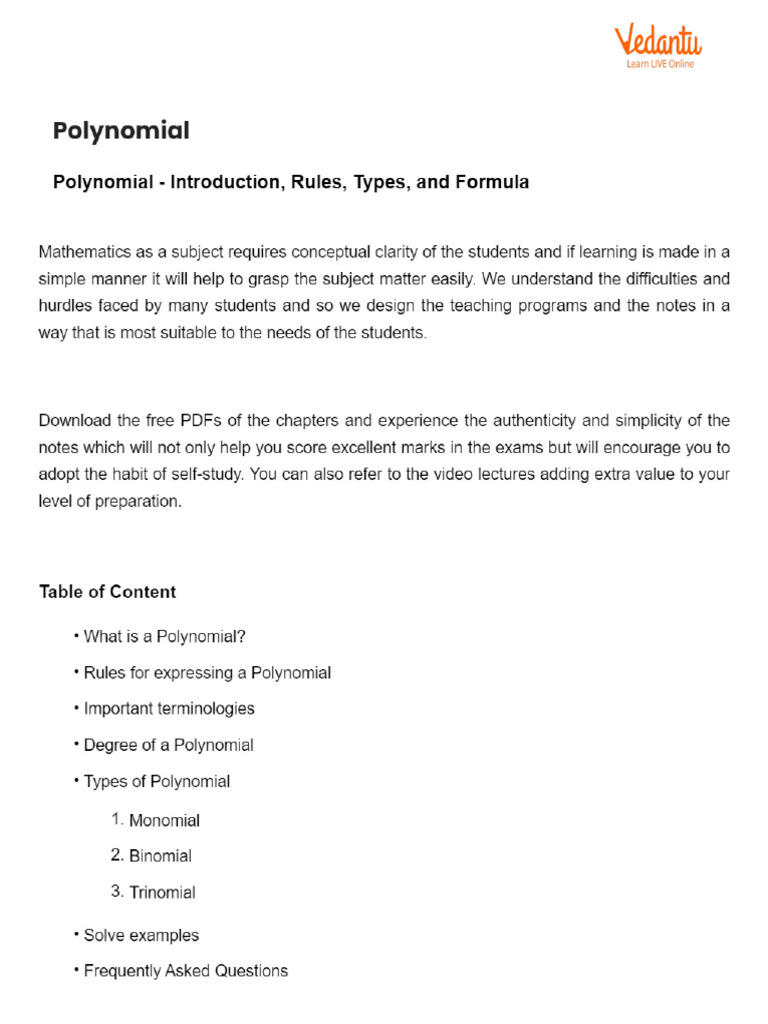 Polynomial | PDF