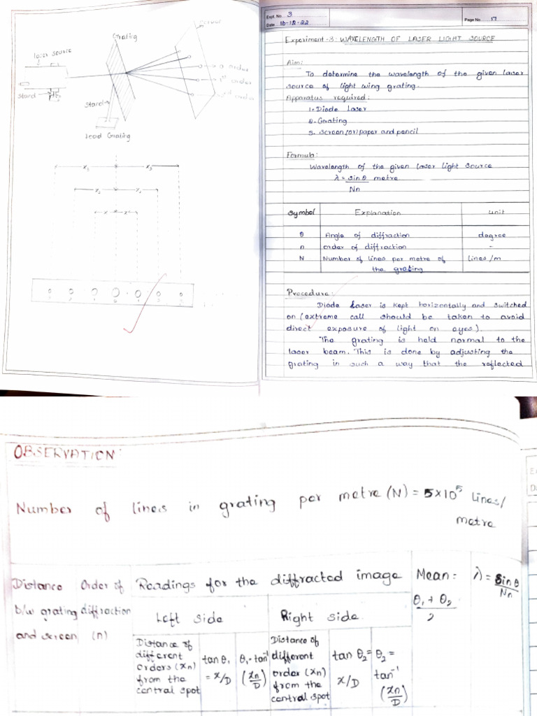Expt-3 Wavelength of Laser Light Source | PDF | Oscillation | Electromagnetic Spectrum