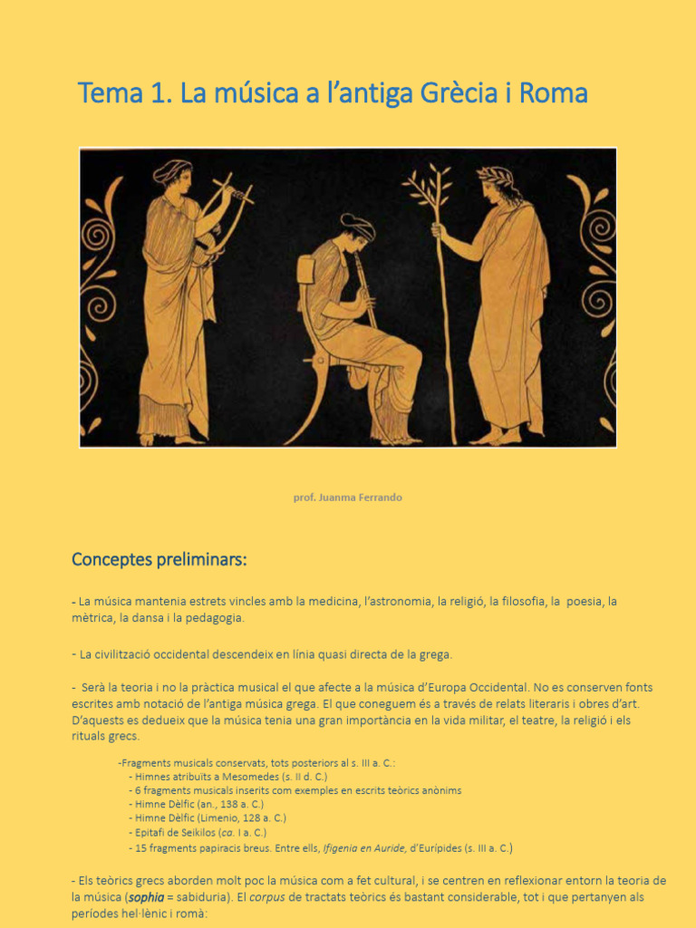 Tema 1. La Música A L'antiga Grècia I Roma | PDF