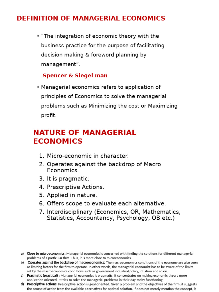 Definition of Managerial Economics | PDF | Economics | Microeconomics