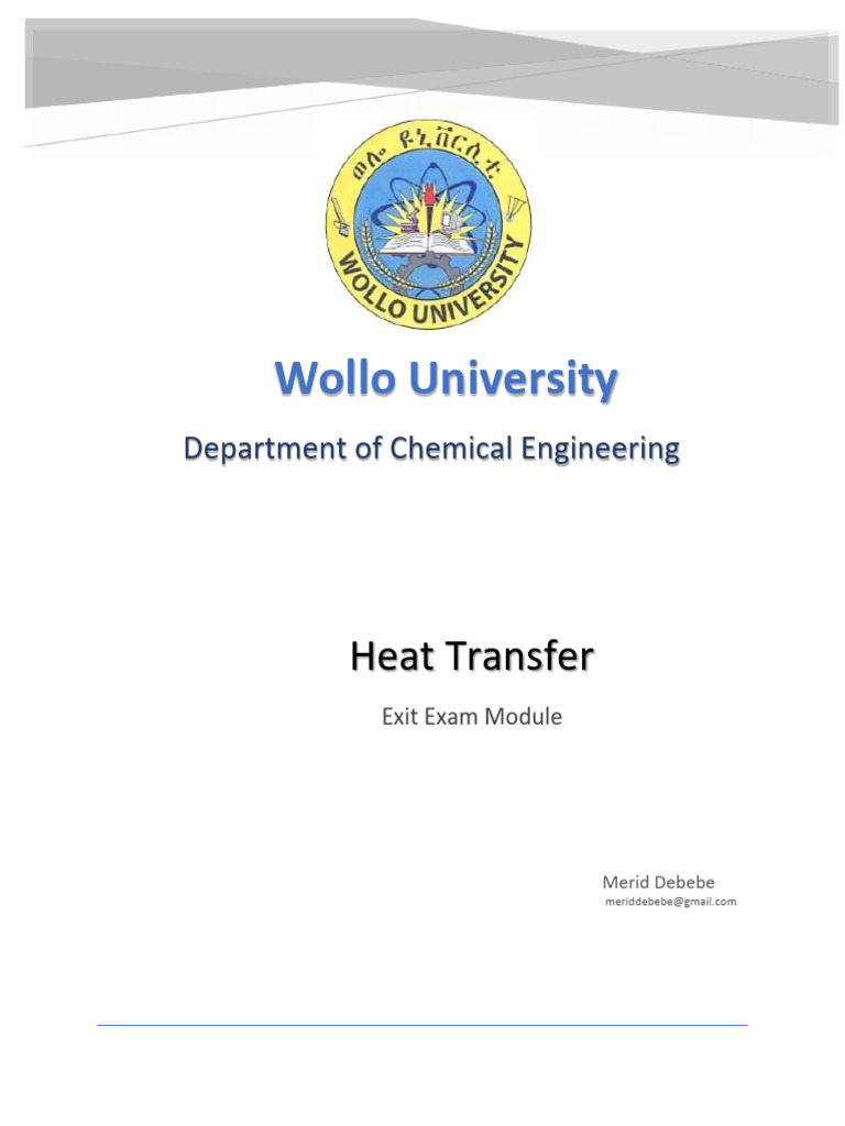 Heat Transfer Exit Exam Module | PDF | Heat Transfer | Thermal Conduction
