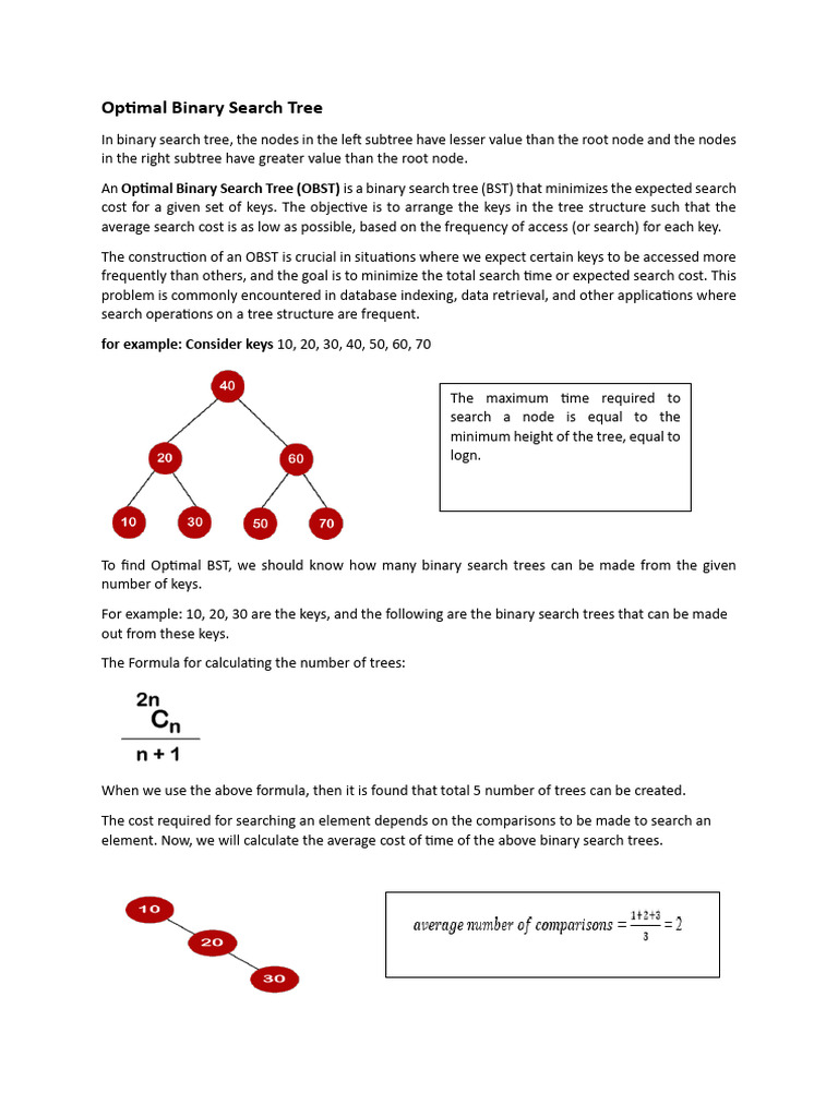 Optimal Binary Search Tree (1) | PDF | Algorithms And Data Structures | Algorithms