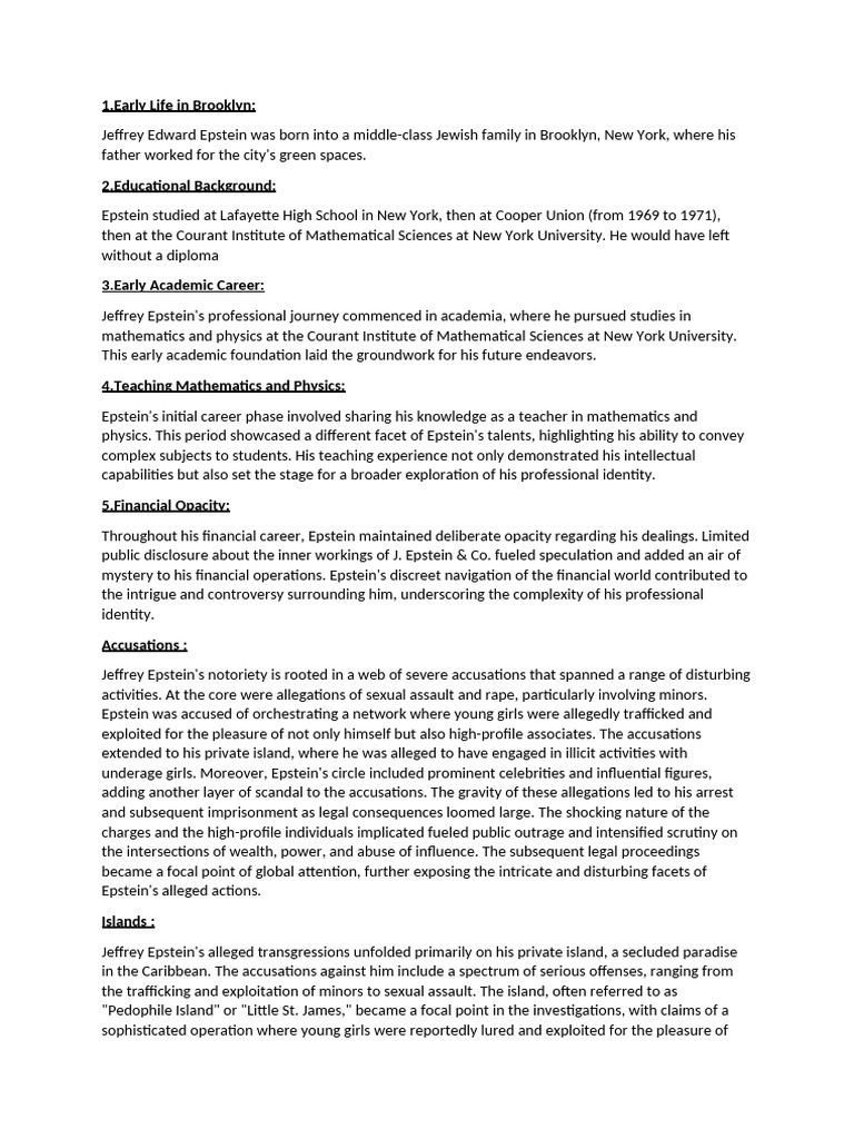 Epstein's Scandalous Legacy | PDF | Justice | Crime & Violence