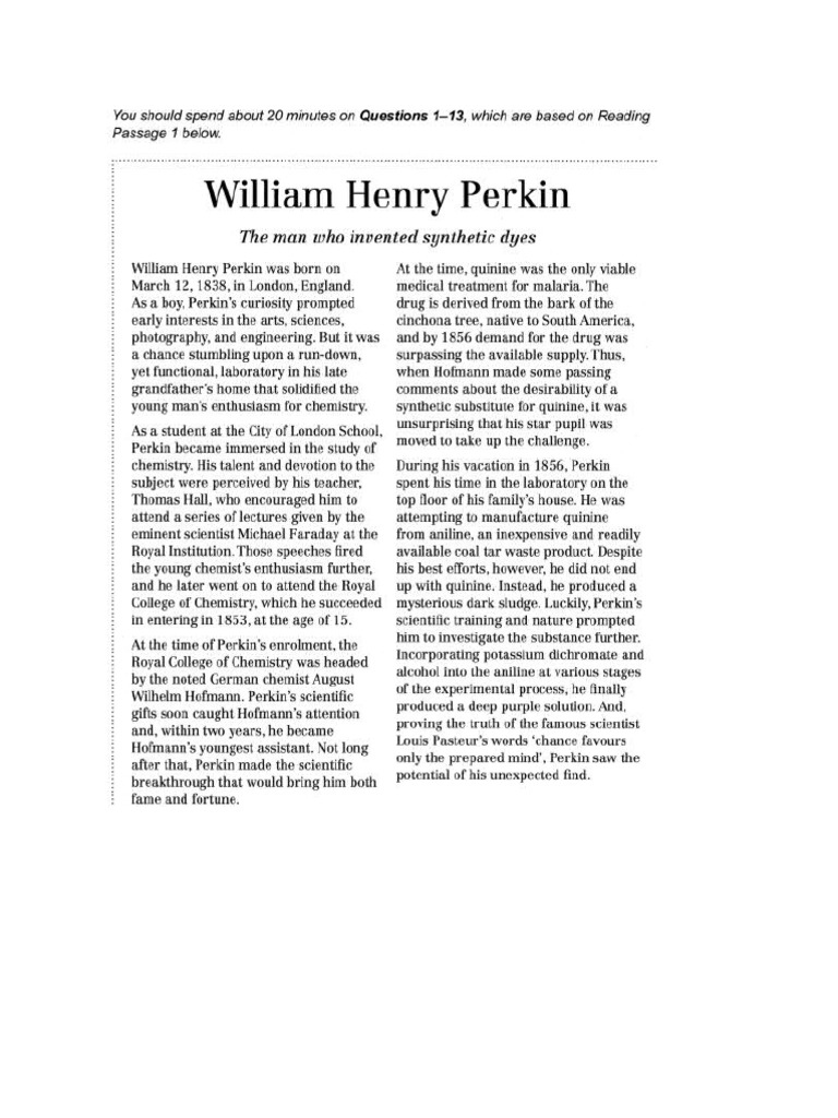 William Henry Perkin-C9T1 | PDF