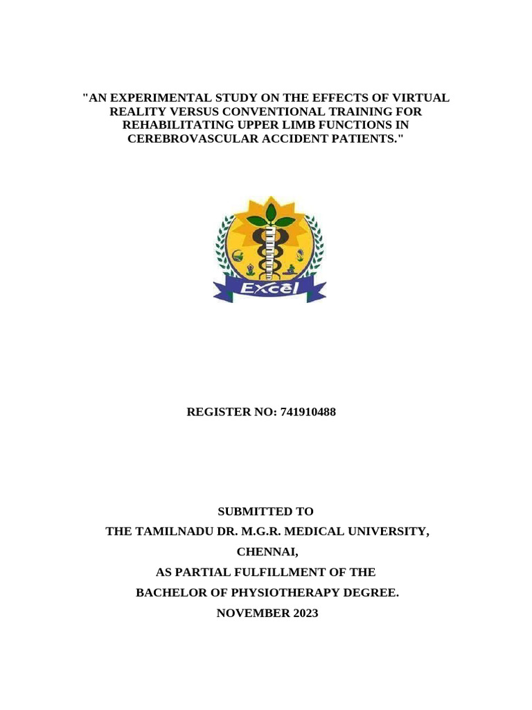 VR vs Conventional Training for Stroke Rehabilitation | PDF | Stroke ...