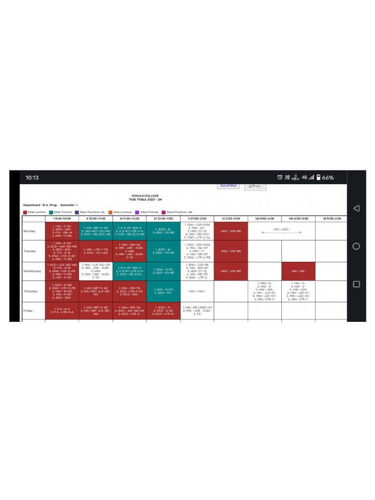 Time Table | PDF