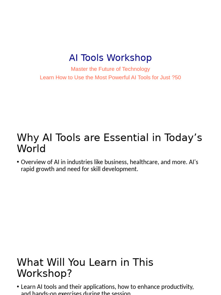 AI Tools Workshop | PDF