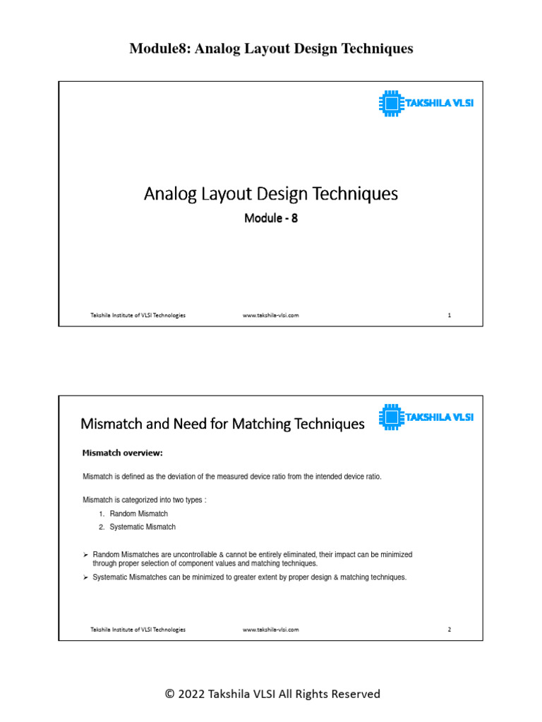 Module 8 Analog Layout Design Techniques Bw Pdf Bipolar Junction