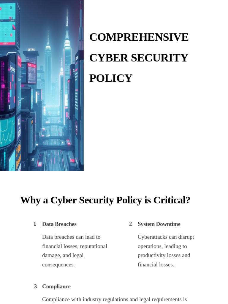 Comprehensive Cybersecurity Policy | PDF | Security | Computer Security