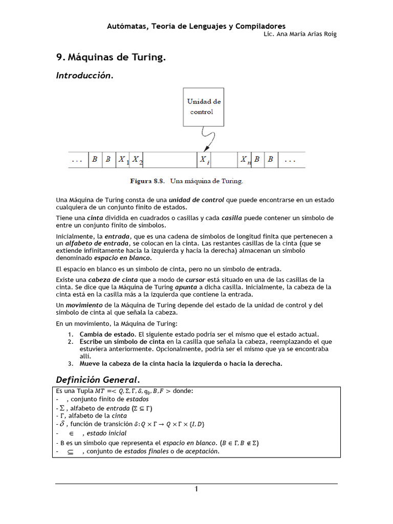 Máquinas de Turing | PDF | Alan Turing | Ciencias de la Computación