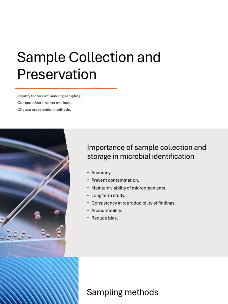 2.1. Sample Collection and Storage | PDF | Sterilization (Microbiology ...