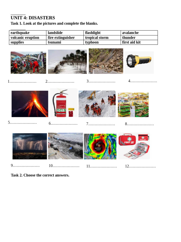 ISW8_BTLT_Unit 4 (no key) | PDF | Tsunami | Natural Disasters
