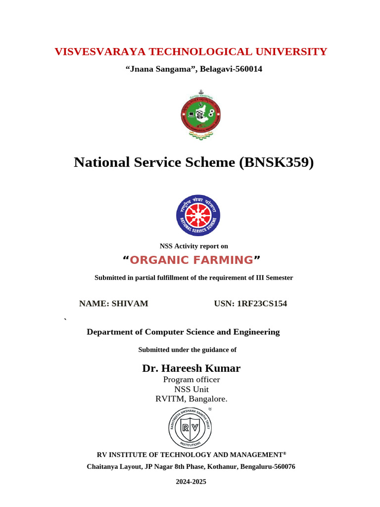 NSS Report | PDF | Organic Farming | Agriculture