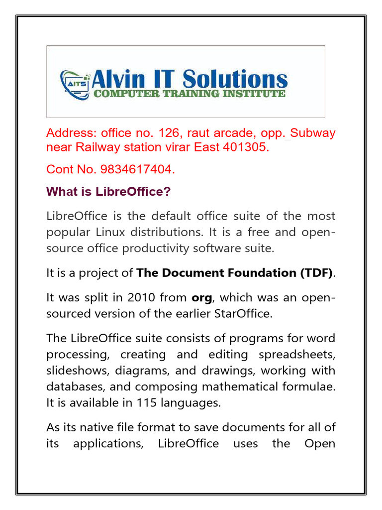 LibreOffice | PDF | Software | Computing