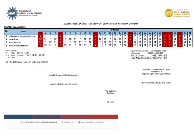 Jadwal CSSD 2025 (Edit) | PDF