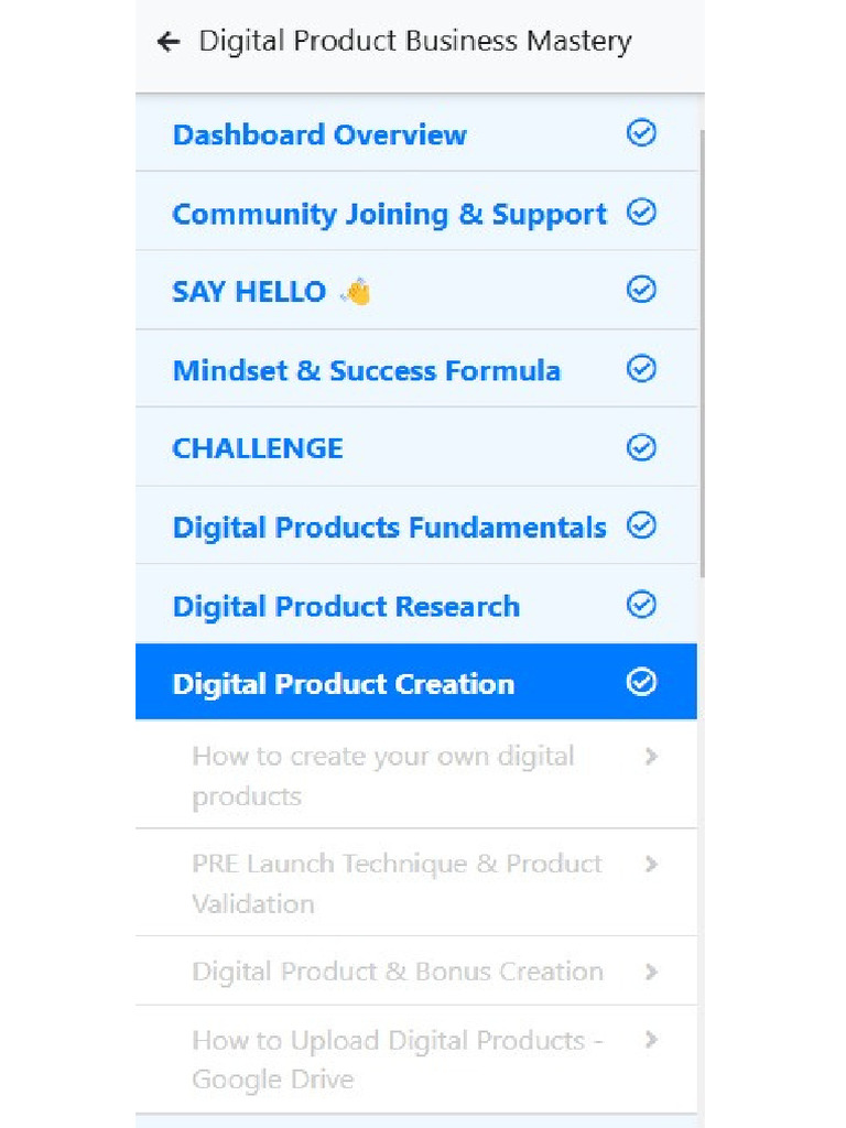Digital Product Business Mastery Program Moduel Overview! | PDF
