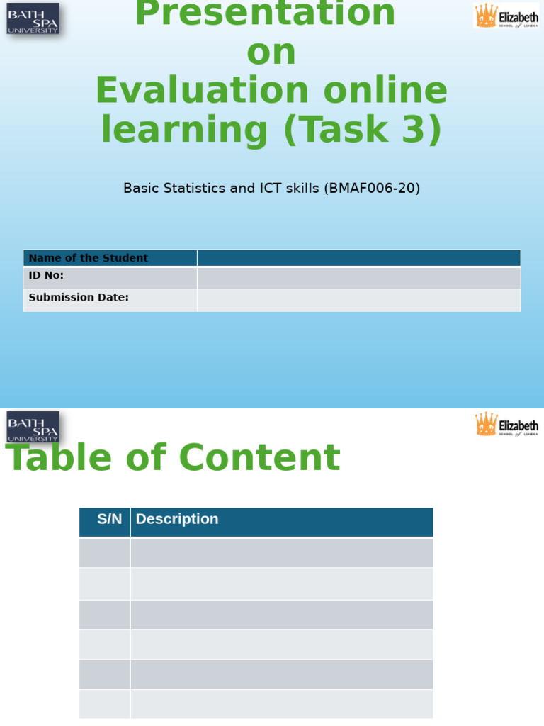 ICT Task 3 - Evaluating Online Learning-Template | PDF