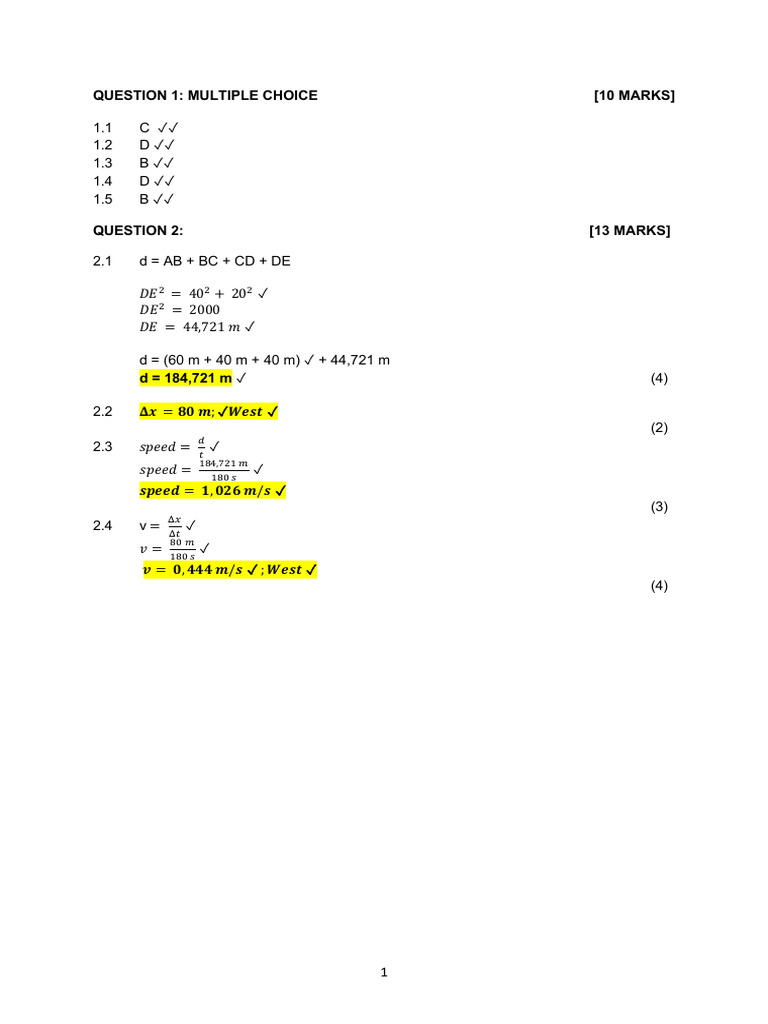 Grade 11 Physics P1 Memo Nov 2024 | PDF | Force | Physics