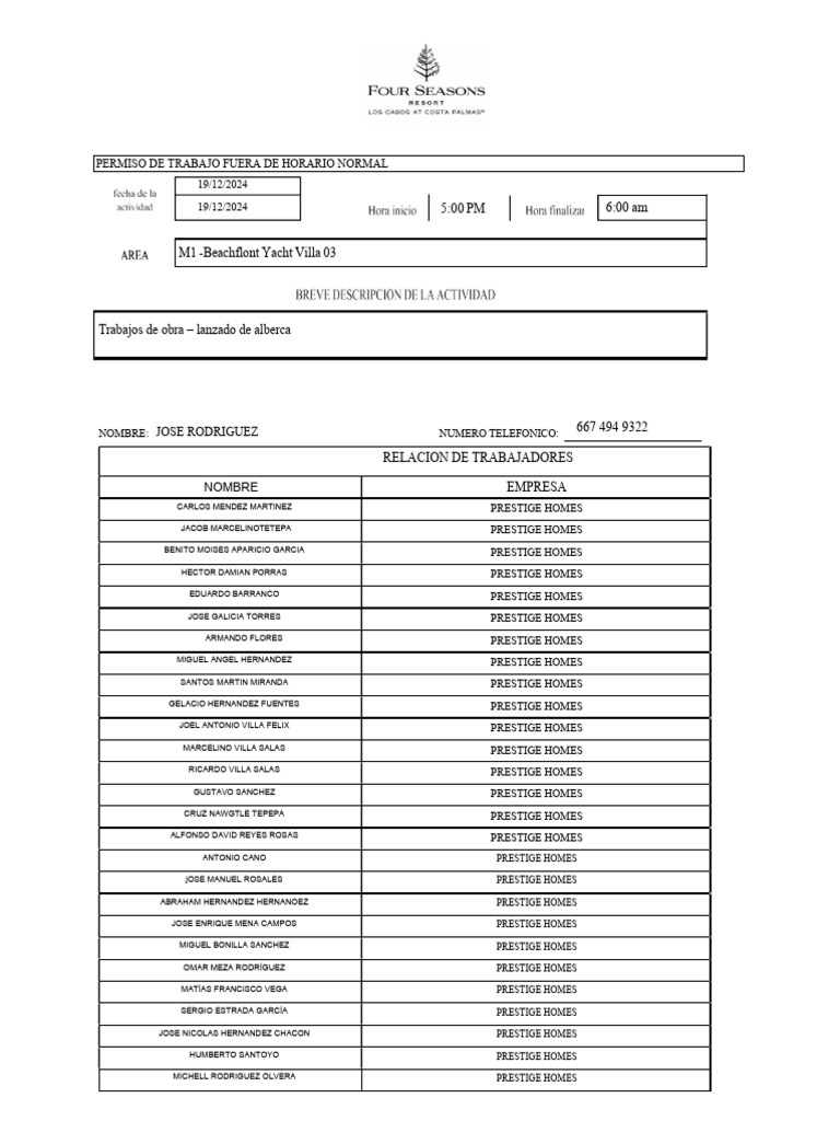 Horario Extendido | PDF