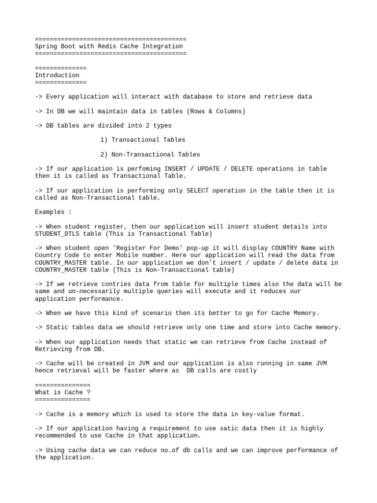 05. SB + Redis Cache | PDF | Cache (Computing) | Database Transaction 05. SB + Redis Cache | PDF | Cache (Computing) | Database Transaction