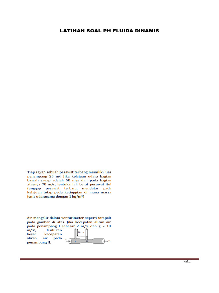 LATIHAN SOAL PH FLUIDA DINAMIS | PDF